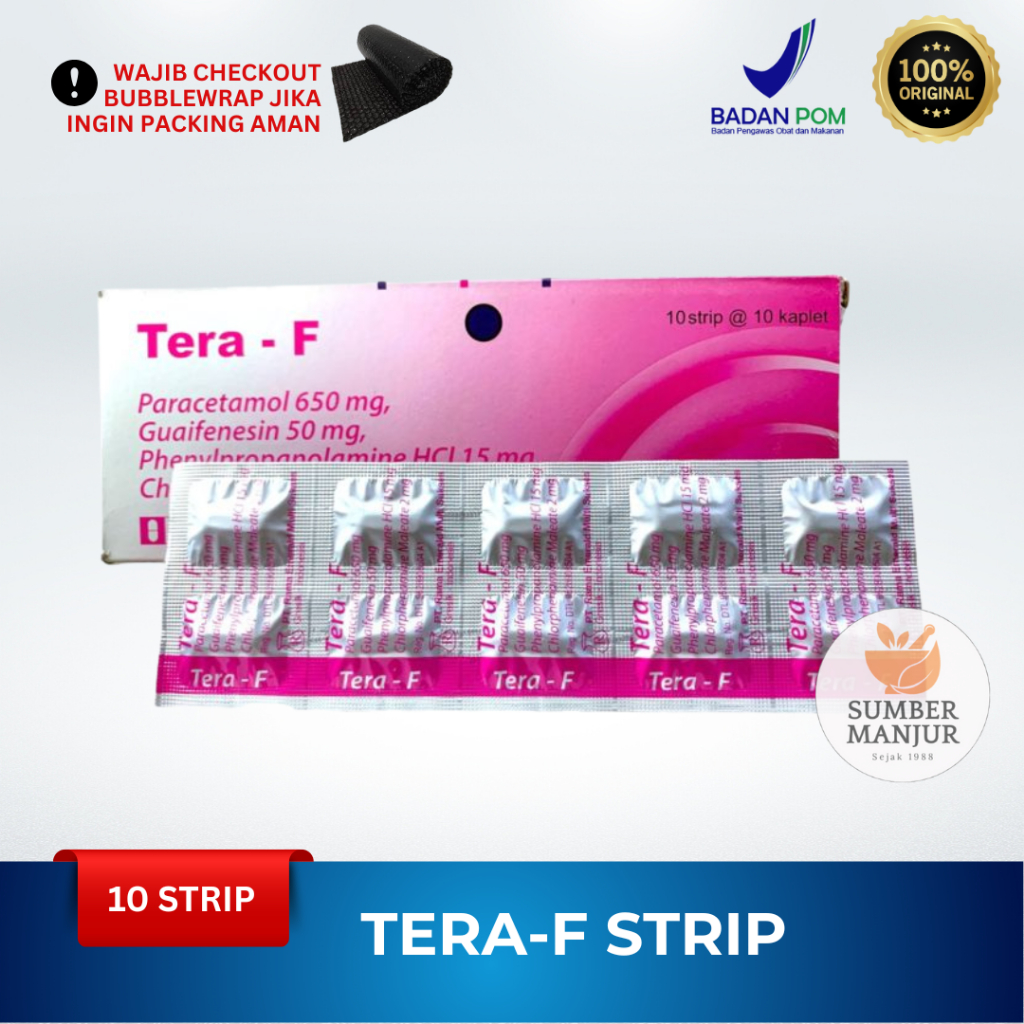 Jual TERA - F STRIP 10 TABLET / OBAT DEMAM, BATUK, DAN PILEK | Shopee ...