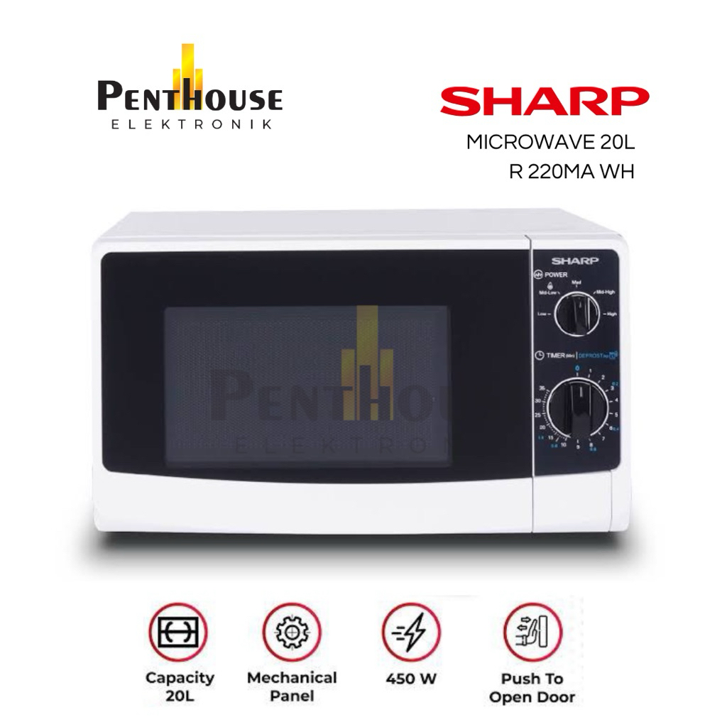 Jual Sharp Microwave Low Watt R-220MA-WH 20 Liter / R220MAWH 20L ...
