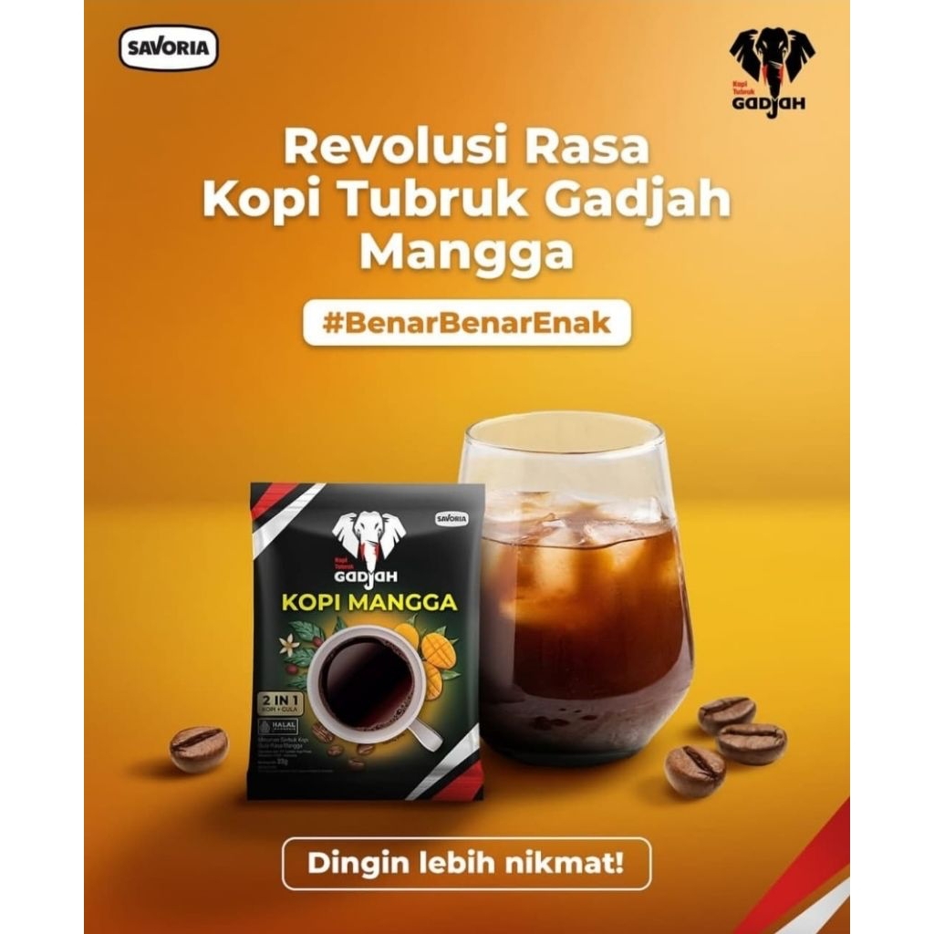 Jual Kopi Hitam Gajah Tubruk Rasa Mangga Kartonan isi 12 Renteng x 10 ...