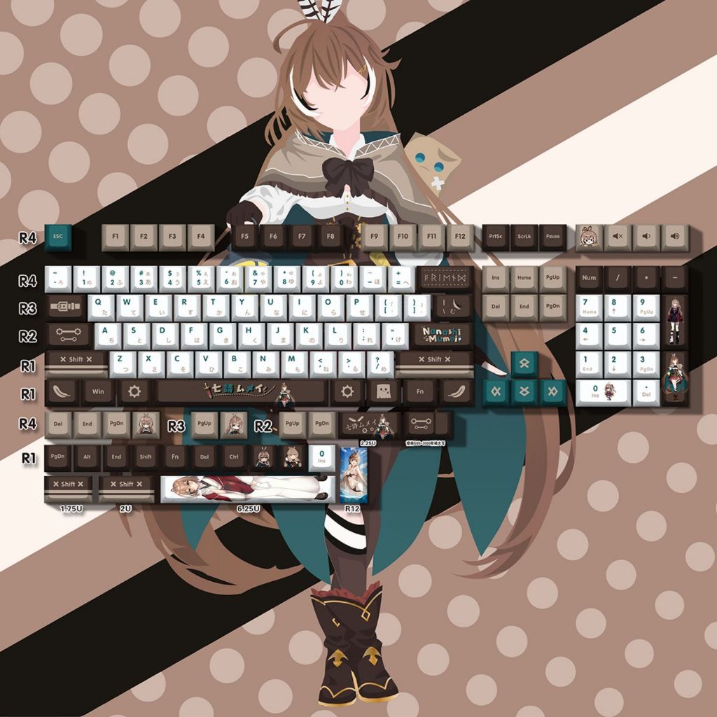 Jual Keycaps Nanashi Mumei Hololive VTuber PBT Cherry Profile 132 Keys ...