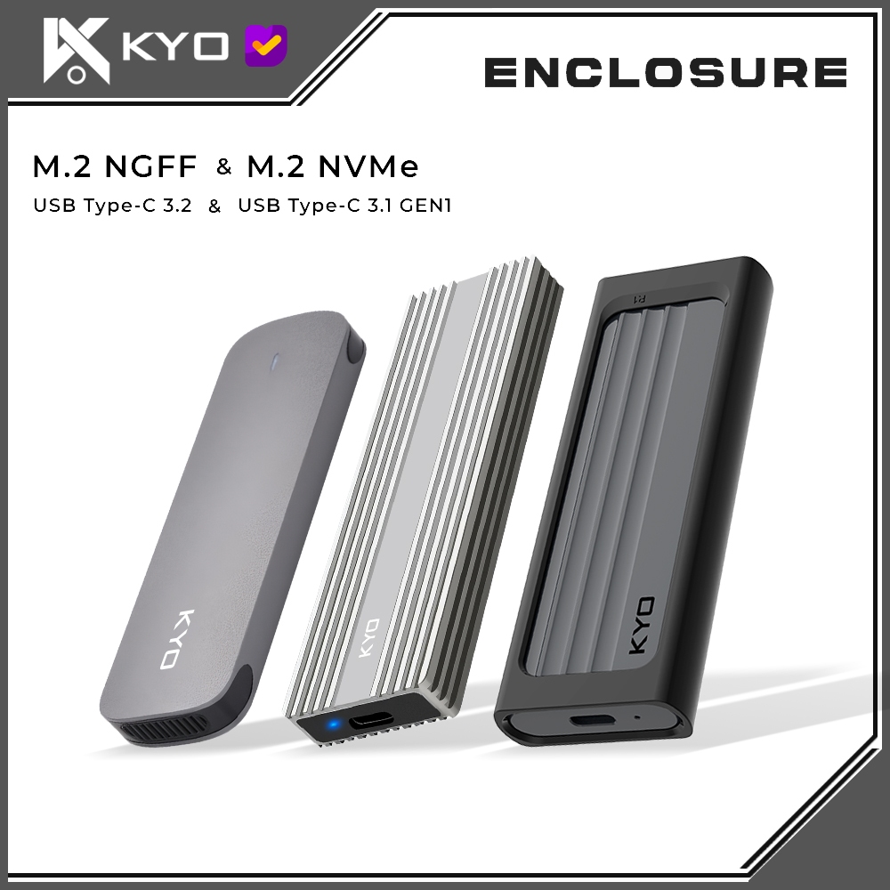 Jual KYO Enclosure EM1 EM2 Enclosure M2 NVMe & NGFF 10Gbps USB Type C 3 ...