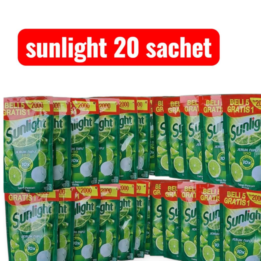 Jual sunlight 90 ml isi 20 sachet lebih hemat | Shopee Indonesia