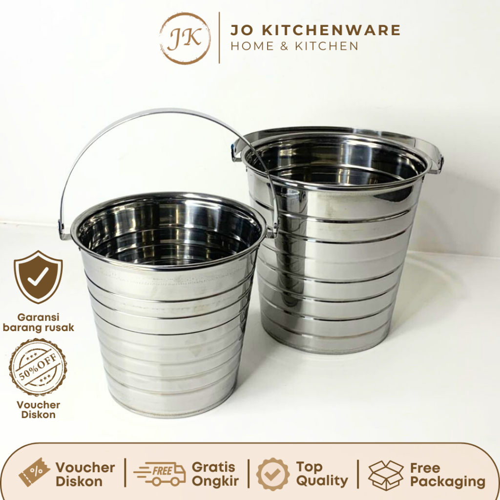 Jual Timba Garis Stainless Steel (Ukuran 3L-5L-7L-9L-11L) / Ember Es ...