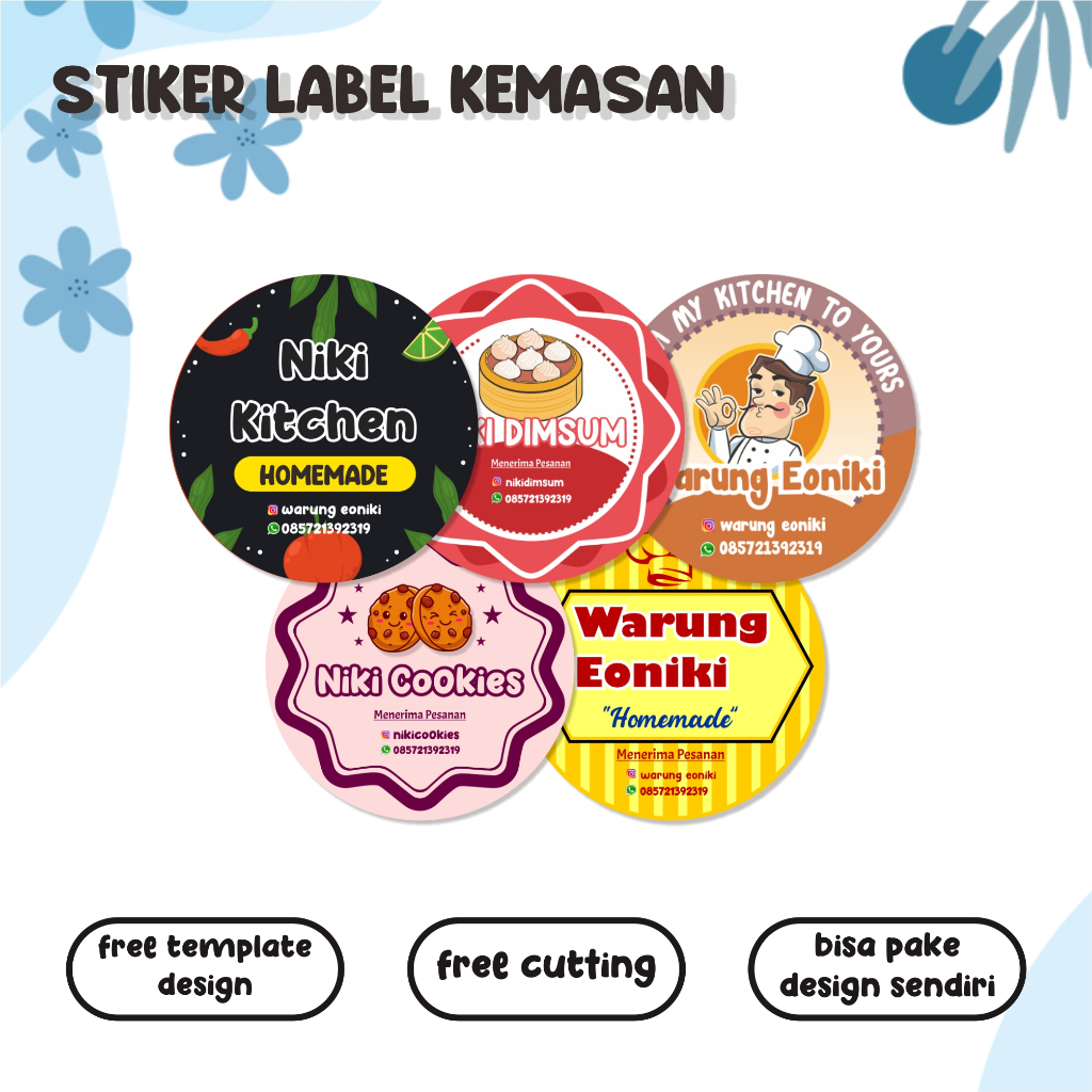 Jual cetak stiker label kemasan/Stiker label kemasan /free cutting ...