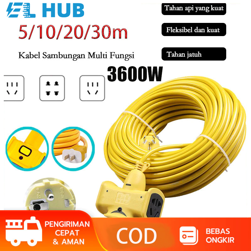 Jual kabel sambungan multifungsi 3600W Extension Cord Extra-long Plug ...