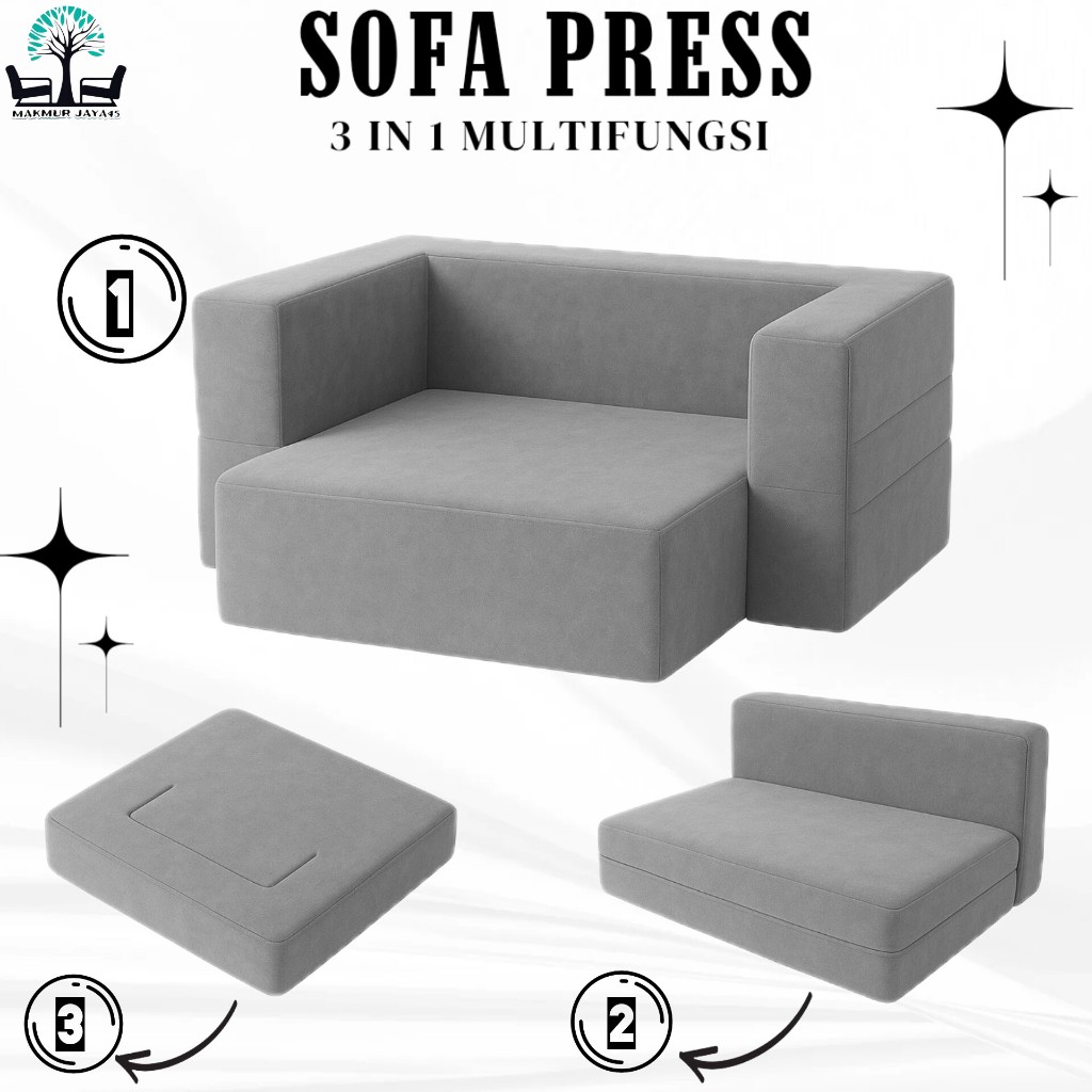 Jual SOFA BED LIPAT BAHAN BULUDRU 3 in 1 - Sofa Multifungsi Cocok Buat ...
