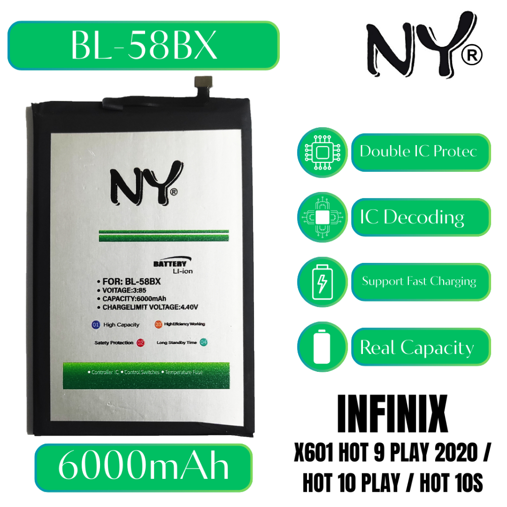 Jual NY EXCELLENT BATERAI INFINIX BL58BX / X601 HOT 9 PLAY 2020 / HOT ...