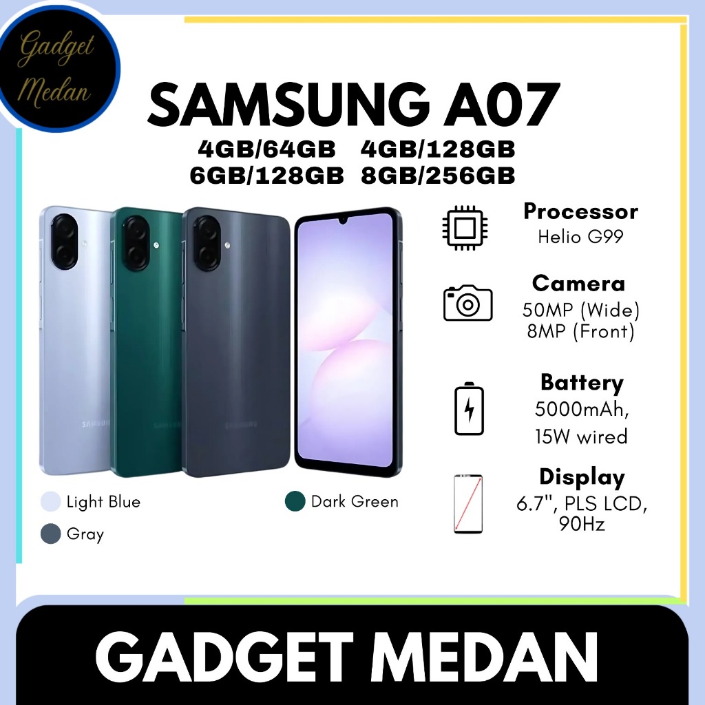 Jual Samsung Galaxy A07 LTE 4GB/64GB 4GB/128GB 6GB/128GB 8GB/256GB ...