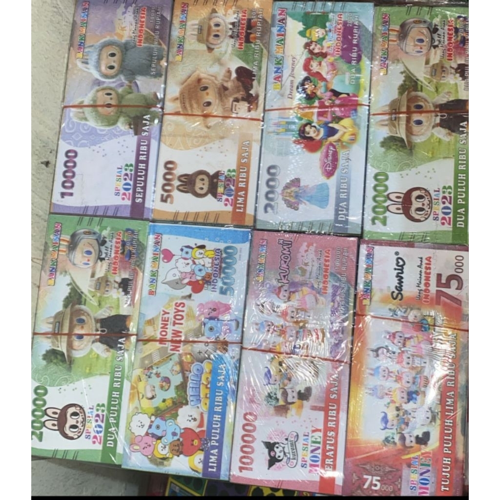 Jual 1000 lembat Duit duitan mainan uang monopoli motif gambar karakter ...