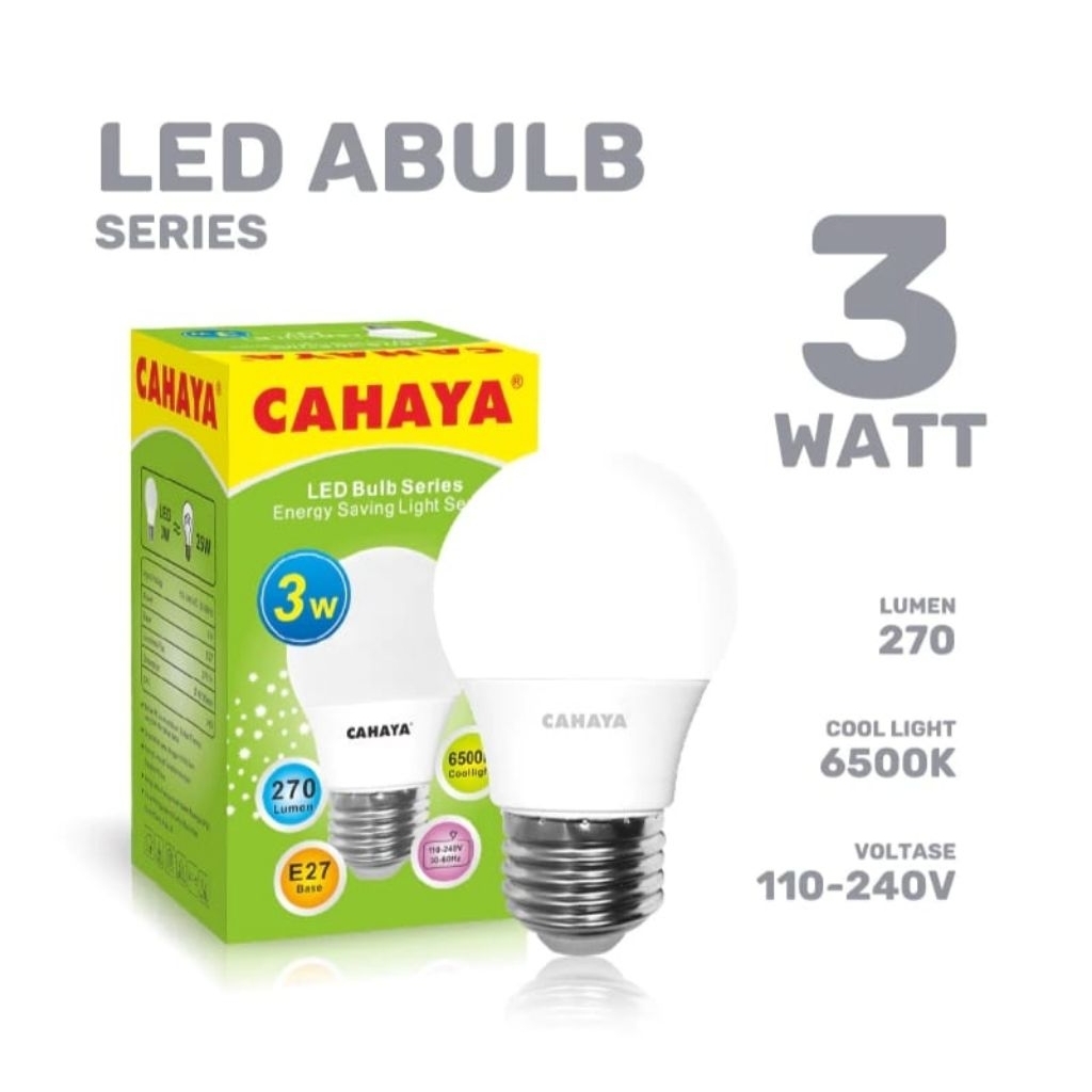 Jual Lampu LED Hemat Energi CAHAYA LED A-BULP 3 Watt Cahaya Putih ...