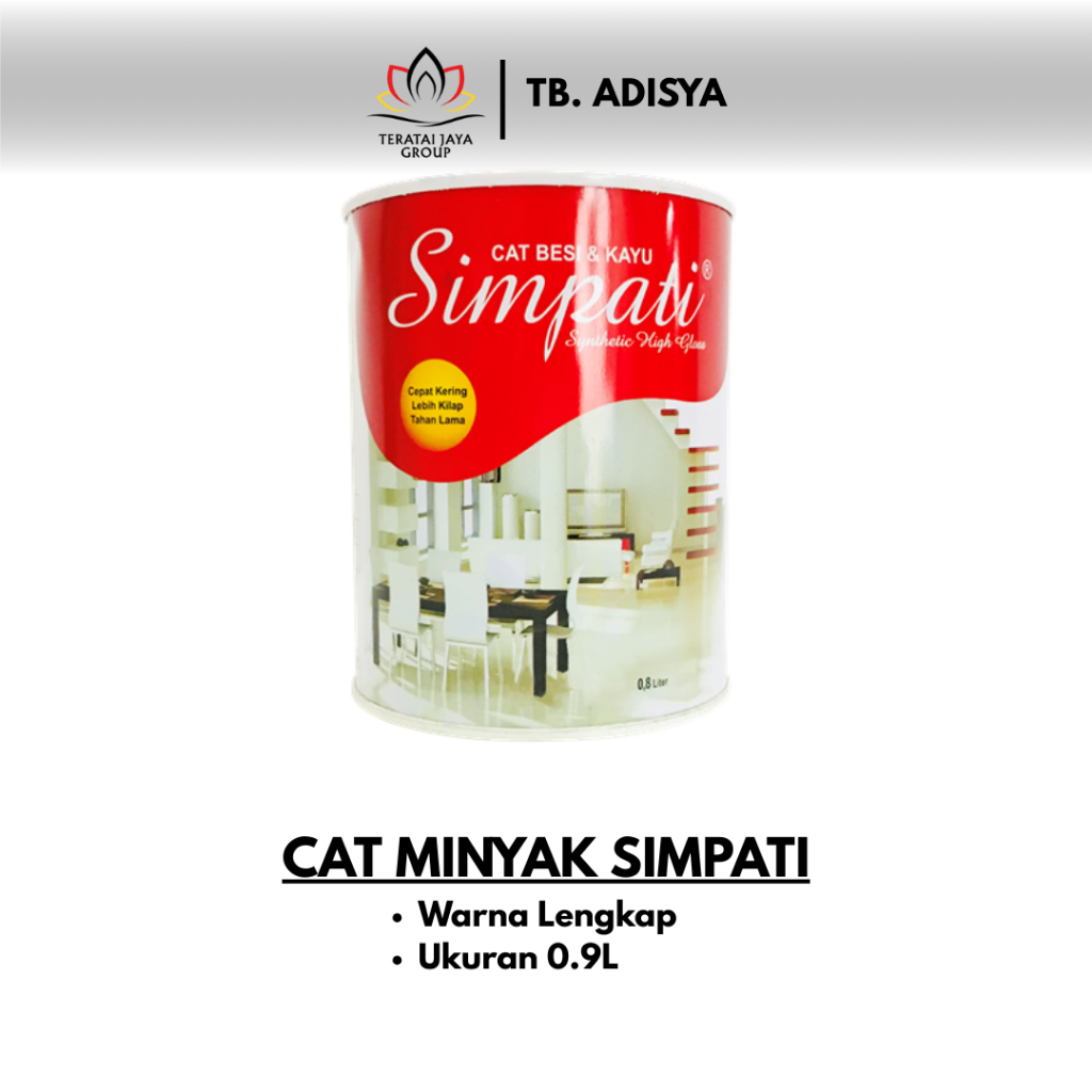 Jual CAT MINYAK / Cat Minyak Kayu dan Besi SIMPATI 0.8L WARNA HITAM ...