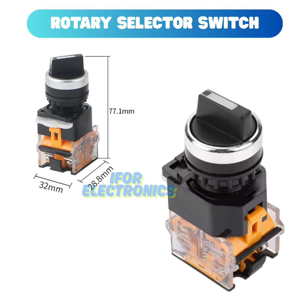 Jual Selector Switch Dua Posisi 22mm La38-11 10A 440v NO NC Saklar ...