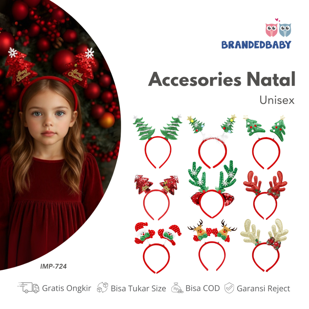 Jual [Brandedbaby] Bando Natal Accesories Christmas Santa Raindeer ...