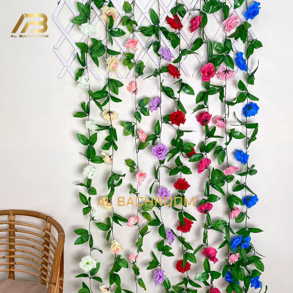 Jual B8354 BUNGA HIAS ARTIFICIAL MAWAR RAMBAT 9 BUNGA HIAS PLASTIK ...