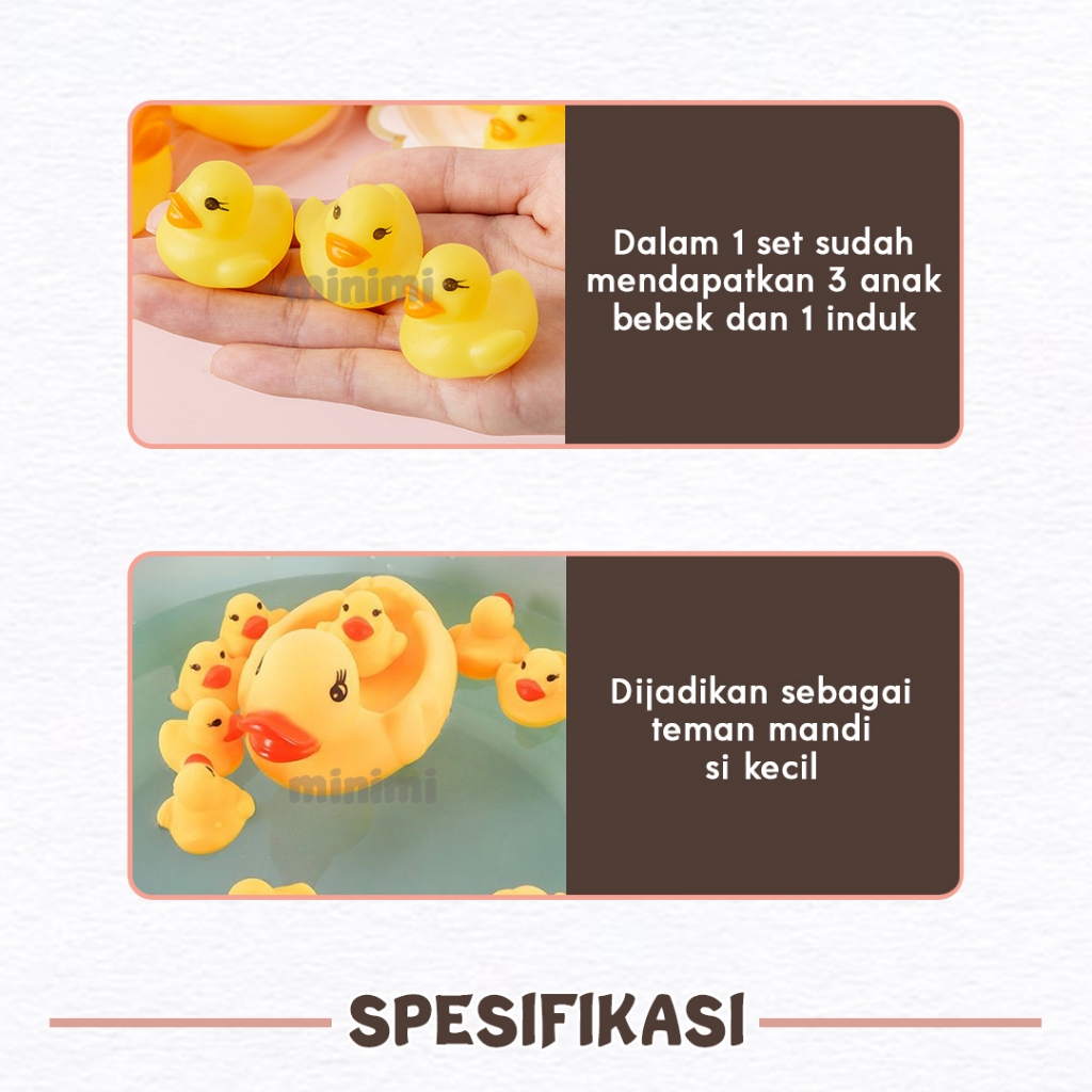Jual Minimi Mainan Bebek Berenang Set 4 Pcs Mainan Mandi Anak Bisa ...