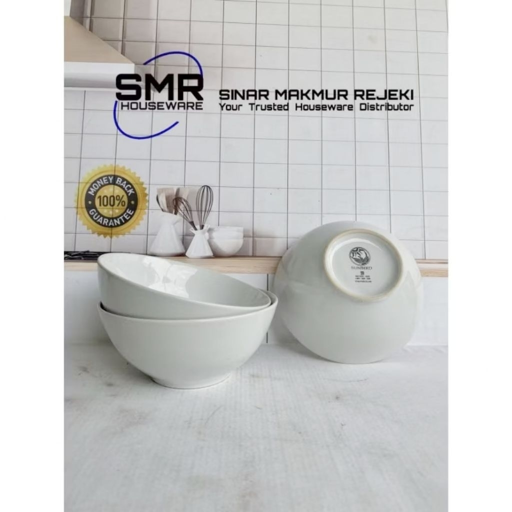 Jual [ 3 PCS ] MANGKOK SUP KERAMIK PUTIH POLOS UKURAN 16 CM 6.2 INCHI ...