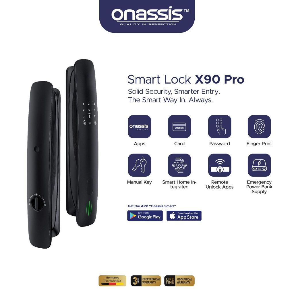 Jual Onassis Smart Lock X90 Pro - 3D Face ID | Fingerprint | Video Call ...