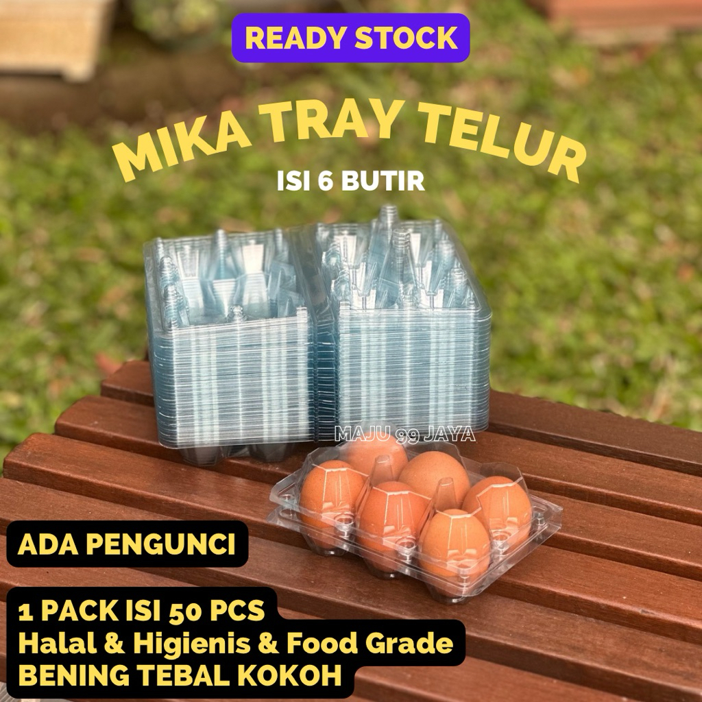 Jual (50 PCS) Mika Telur isi 6 Butir Tray Telur Bahan Mika Dengan ...