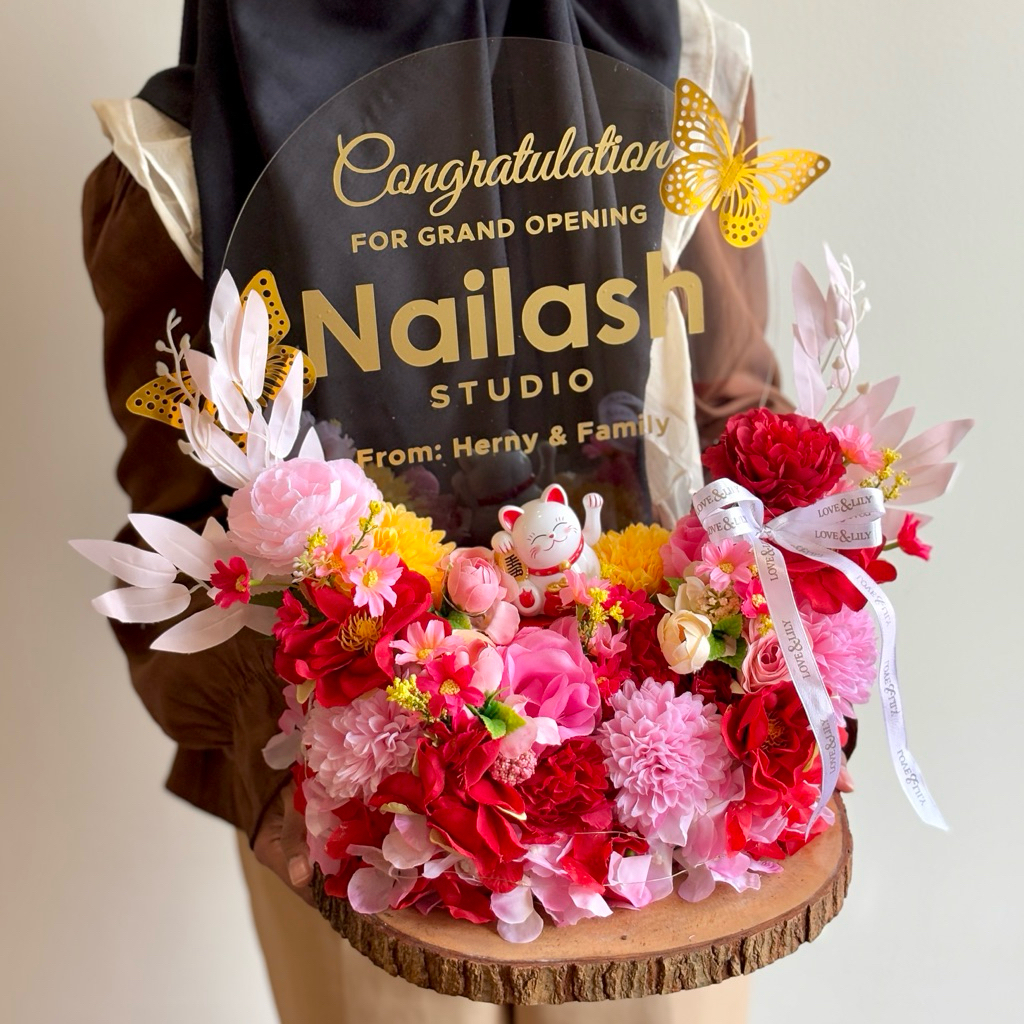 Jual [READY] GRAND OPENING GIFT - Papan bunga acrylic mini kado hadiah ...