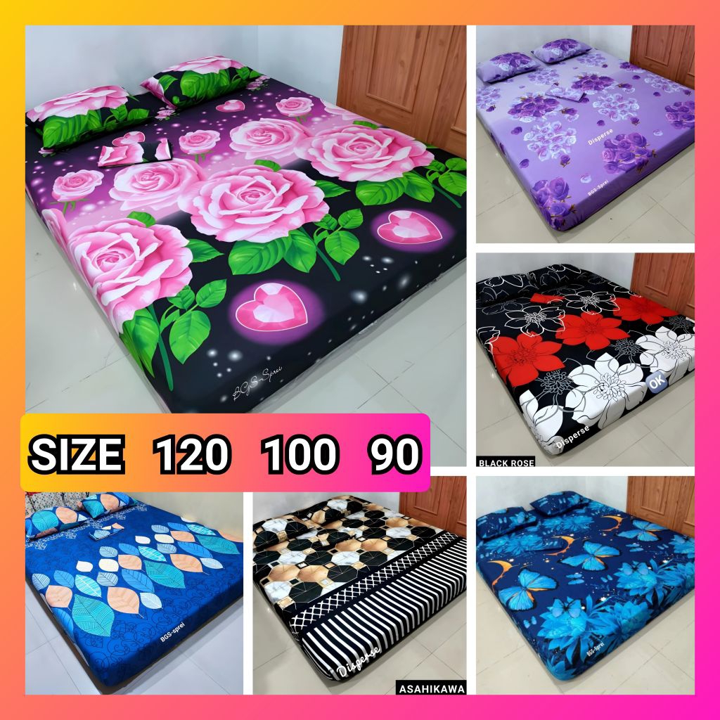 Jual (HANYA SPREI) SPREI MOTIF BUNGA UKURAN 90x200 100x200 120x200 ...