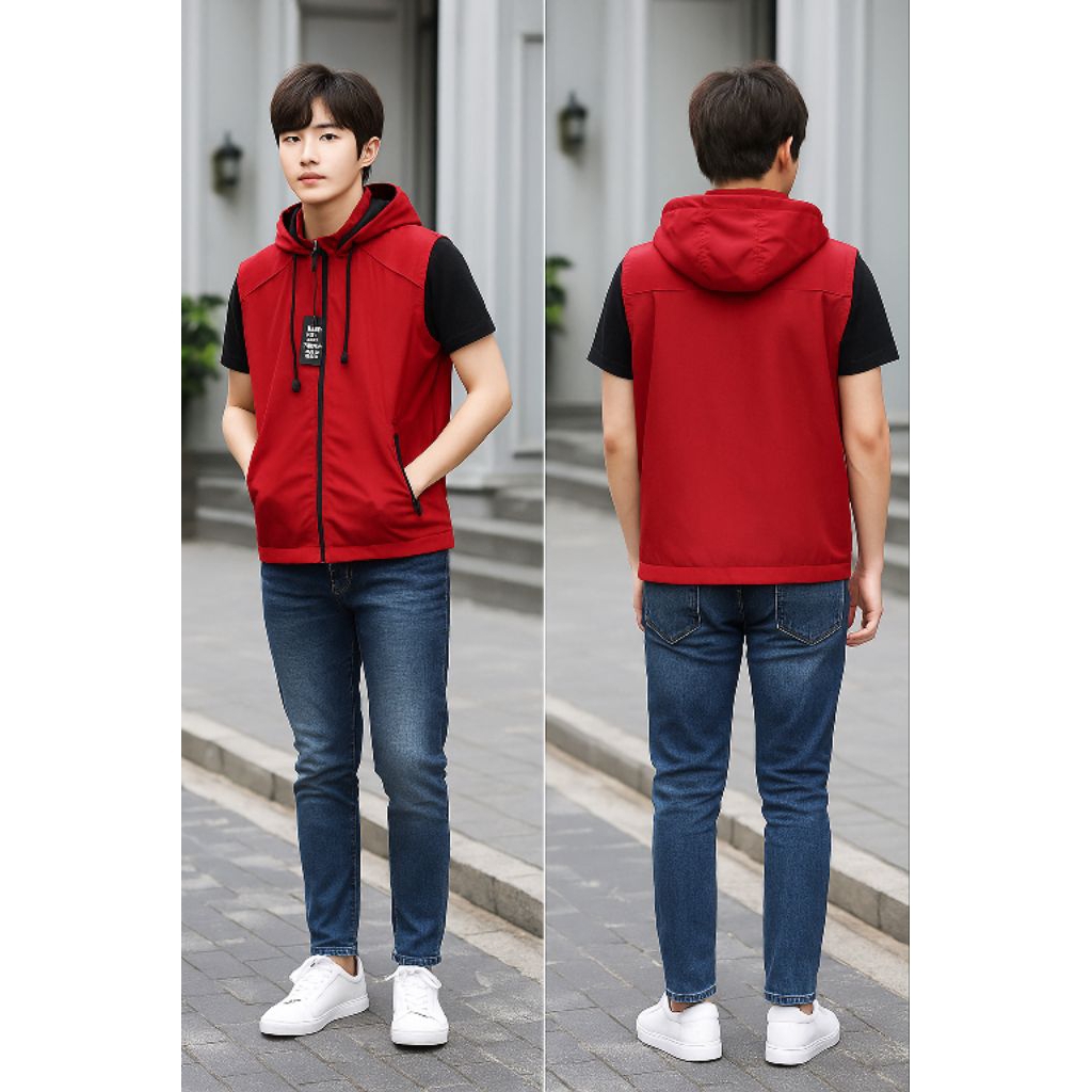 Jual Vest Rompi Polos Warna Merah/Vest Rompi Outdour Seragaman Unisex ...