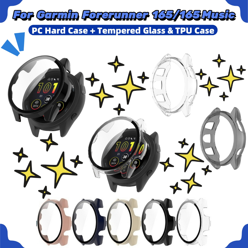 Jual Casing PC Keras+Tempered Glass Garmin Forerunner 165/165 Music ...