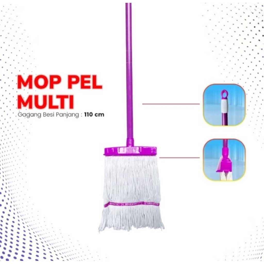 Jual DRAGON Mop Pel Multi Warna Ungu Alat Pel Lantai Kain Tebal Bahan ...