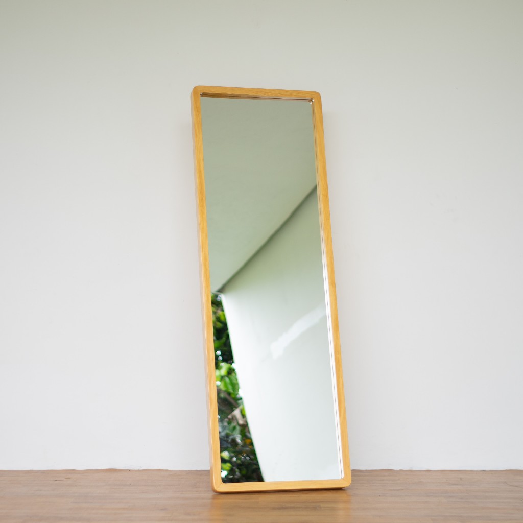 Jual Uwitan Standing Mirror Round Natural - Cermin Kaca Full Body ...