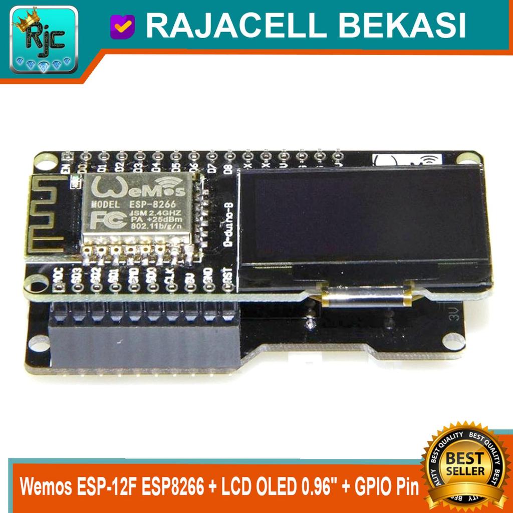 Jual Wemos ESP-12F ESP8266 + LCD OLED 0.96" + GPIO Pin Expansion Shield | Shopee Indonesia