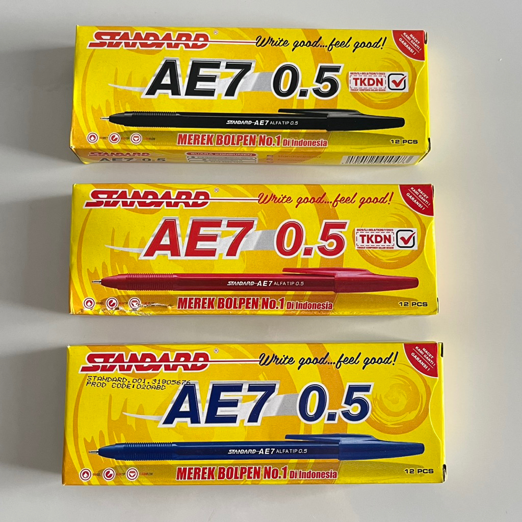 Jual PULPEN AE7 STANDARD SATU PAK (12 pcs) | Shopee Indonesia