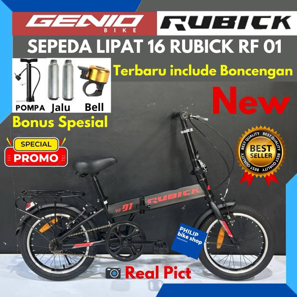 Jual Sepeda Lipat 16 Rubick RF 01 Sepeda anak dewasa Boncengan Terbaru ...