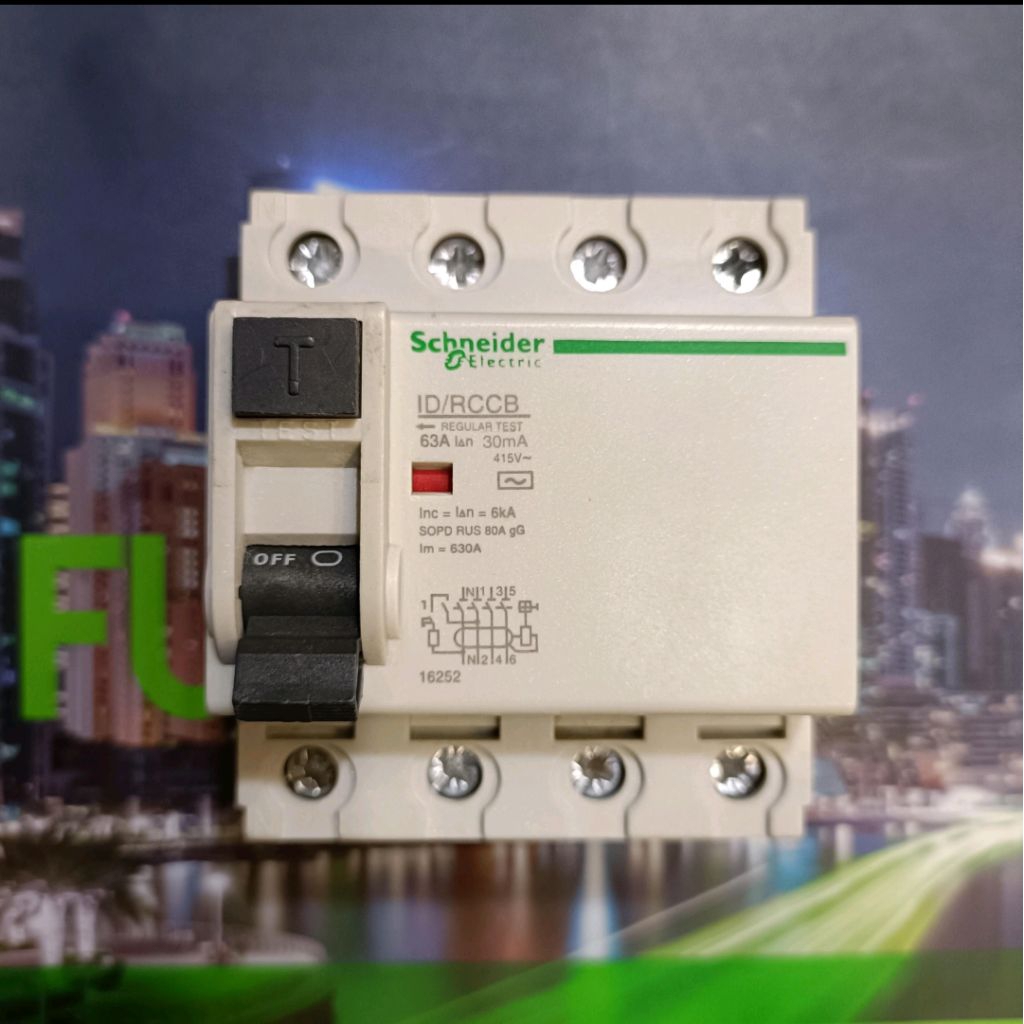 Jual ELCB RCCB Schneider ID 4P 25A, 40A, 63A 4 pole Schneider 30mA ...