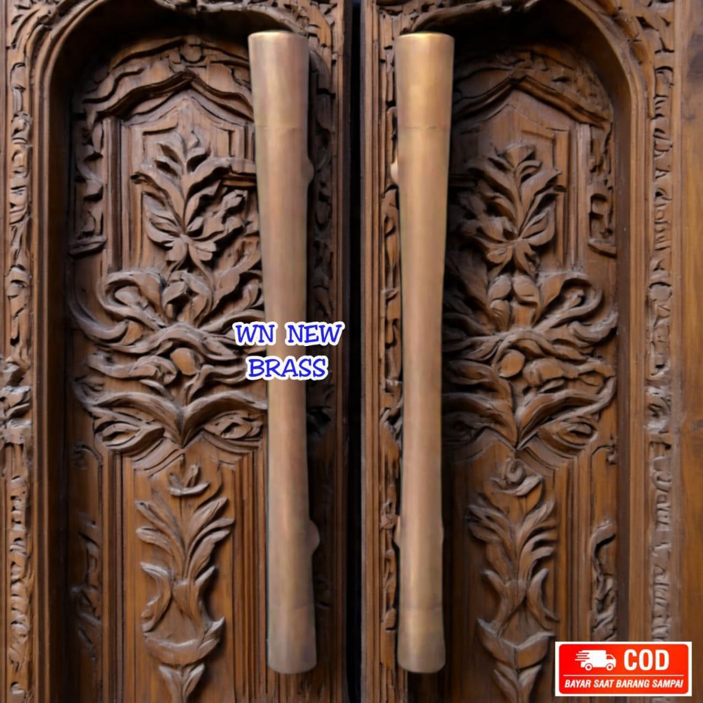 Jual Handle Pintu / Gagang Pintu Rumah Pagar Kuningan Motif Polos 60 cm ...