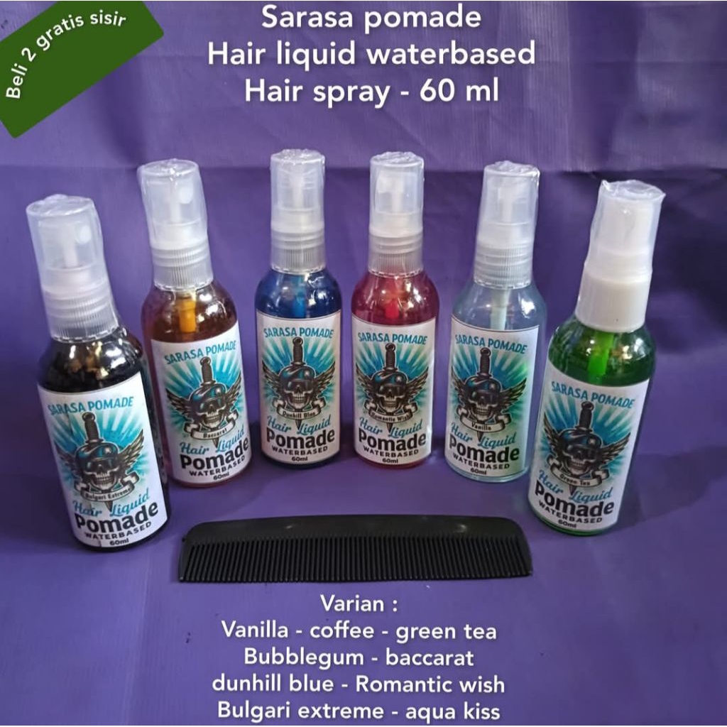 Jual new sarasa pomade waterbased hair spray liquid 60 ml | Shopee ...