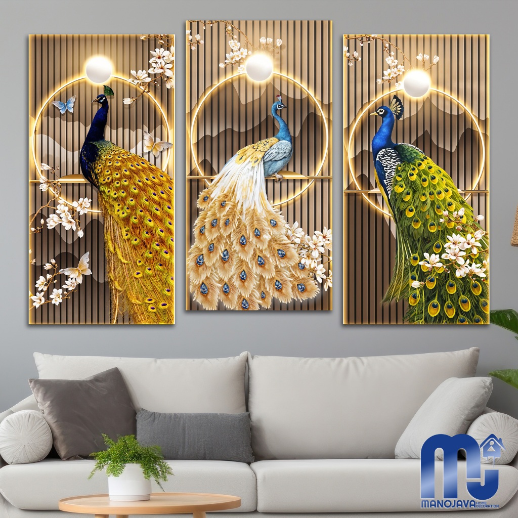 Jual HIASAN DINDING MODERN AESTHETIC 15X30CM BURUNG MERAK RUANG TAMU ...