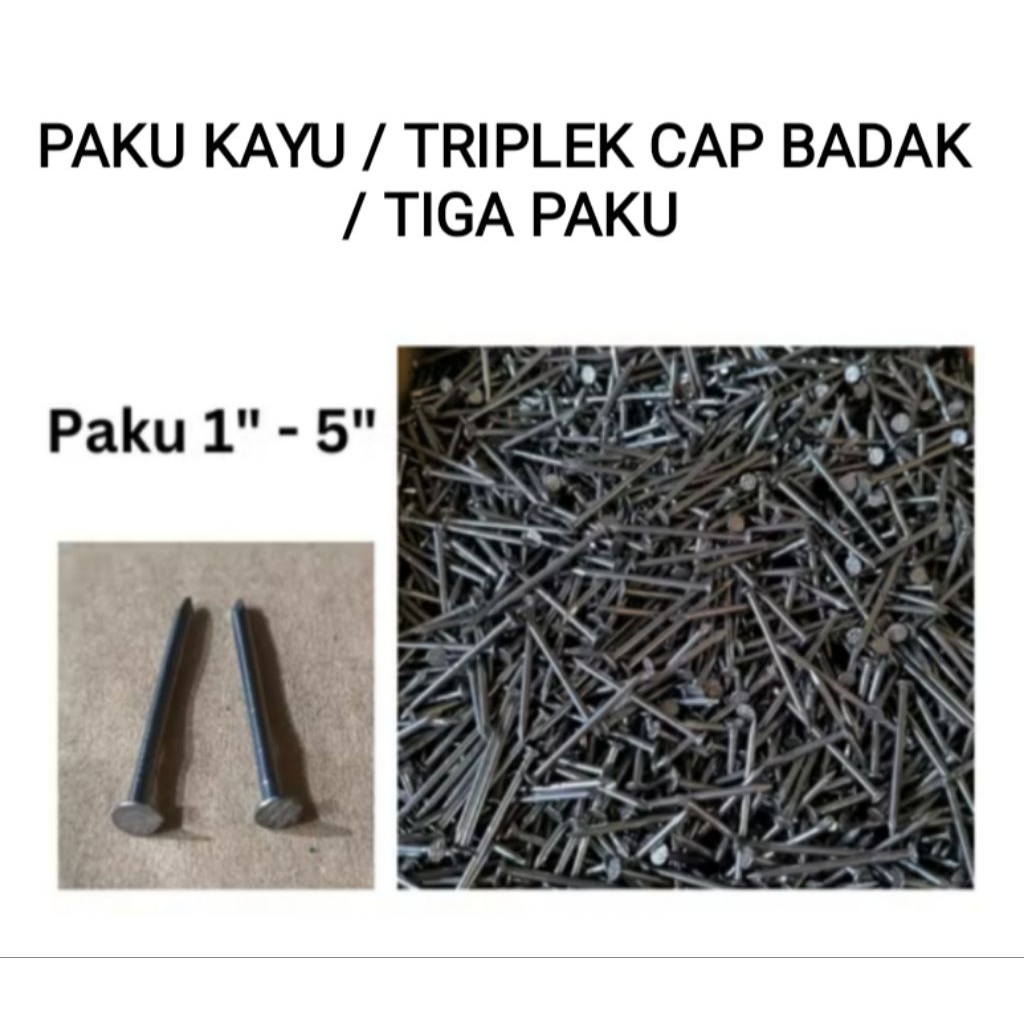 Jual PAKU KAYU / PAKU TRIPLEK / PAKU BESI CAP BADAK TIGA PAKU UKURAN 1 ...