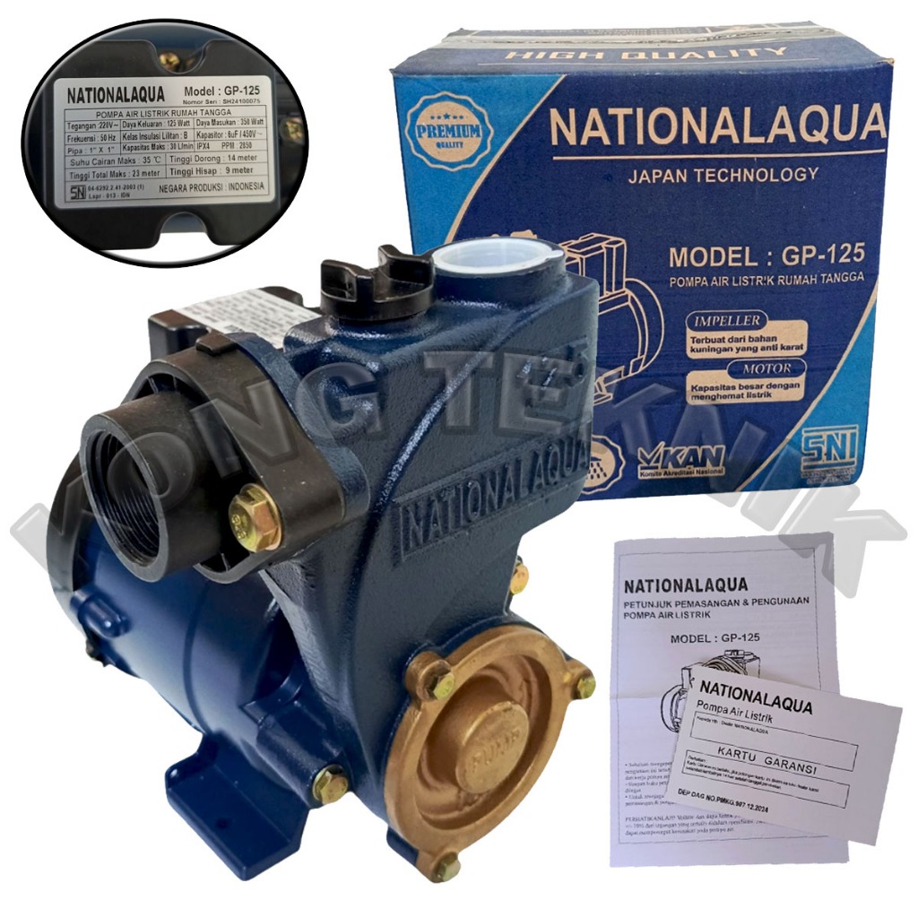 Jual Mesin Pompa Air National Aqua Gp - 125 pompa air listrik sumur dangkal murah berkualitas ...