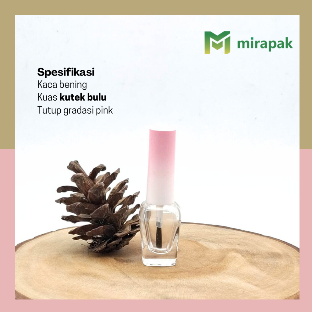 Jual BOTOL KUTEK 6ML - 7ML BENING CLEAR - TUTUP GRADASI PINK - BOTOL ...