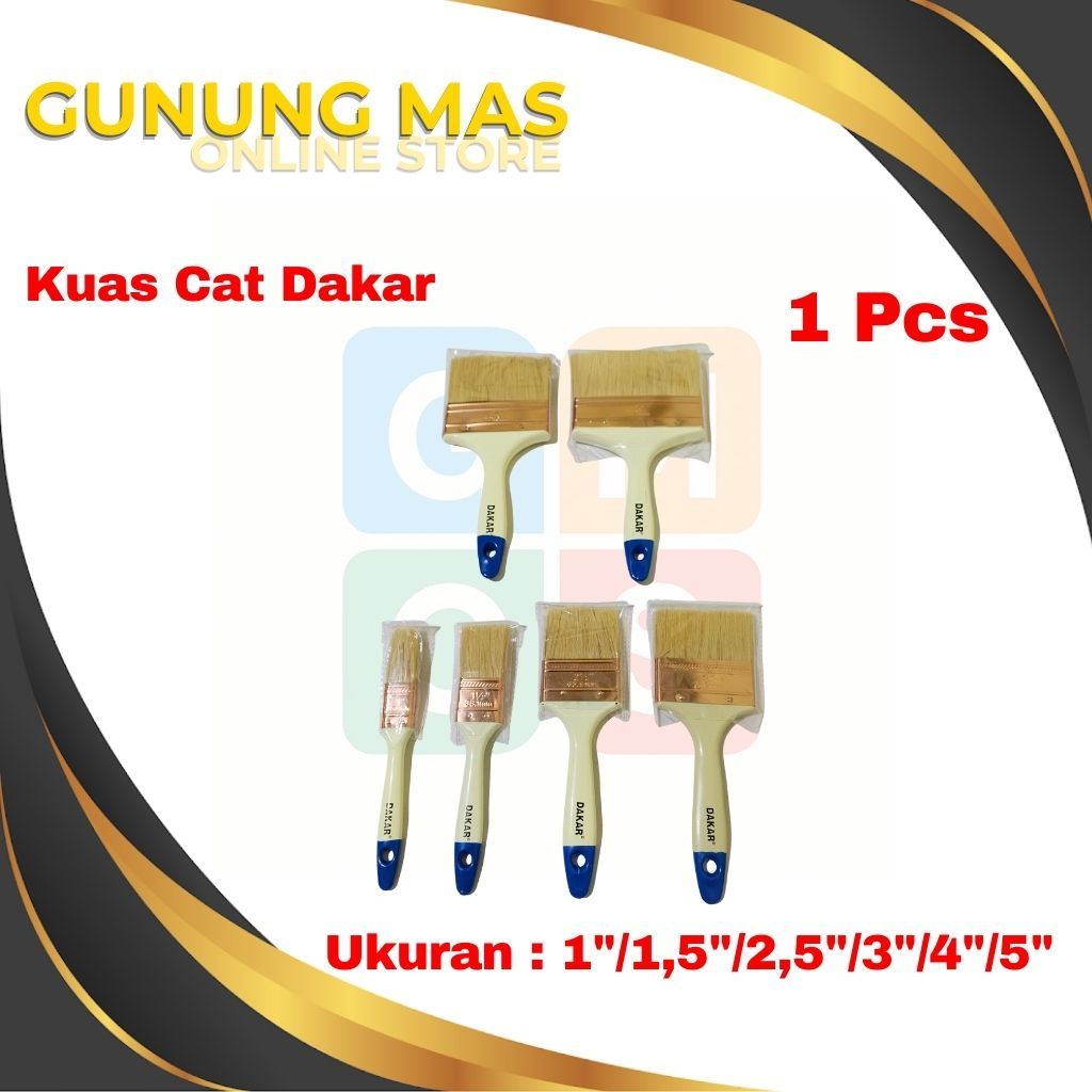 Jual (Dakar) Kuas Cat Dinding Tembok Gagang PVC Tersedia Ukuran 1", 1,5 ...