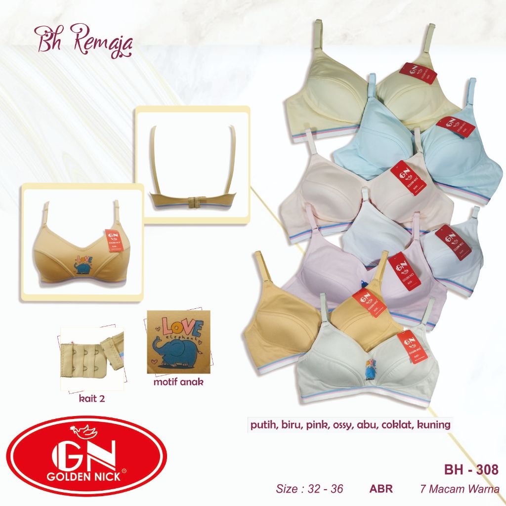 Jual 1 BRA REMAJA GN 308 - GOLDEN NICK - BH Underwear | Shopee Indonesia