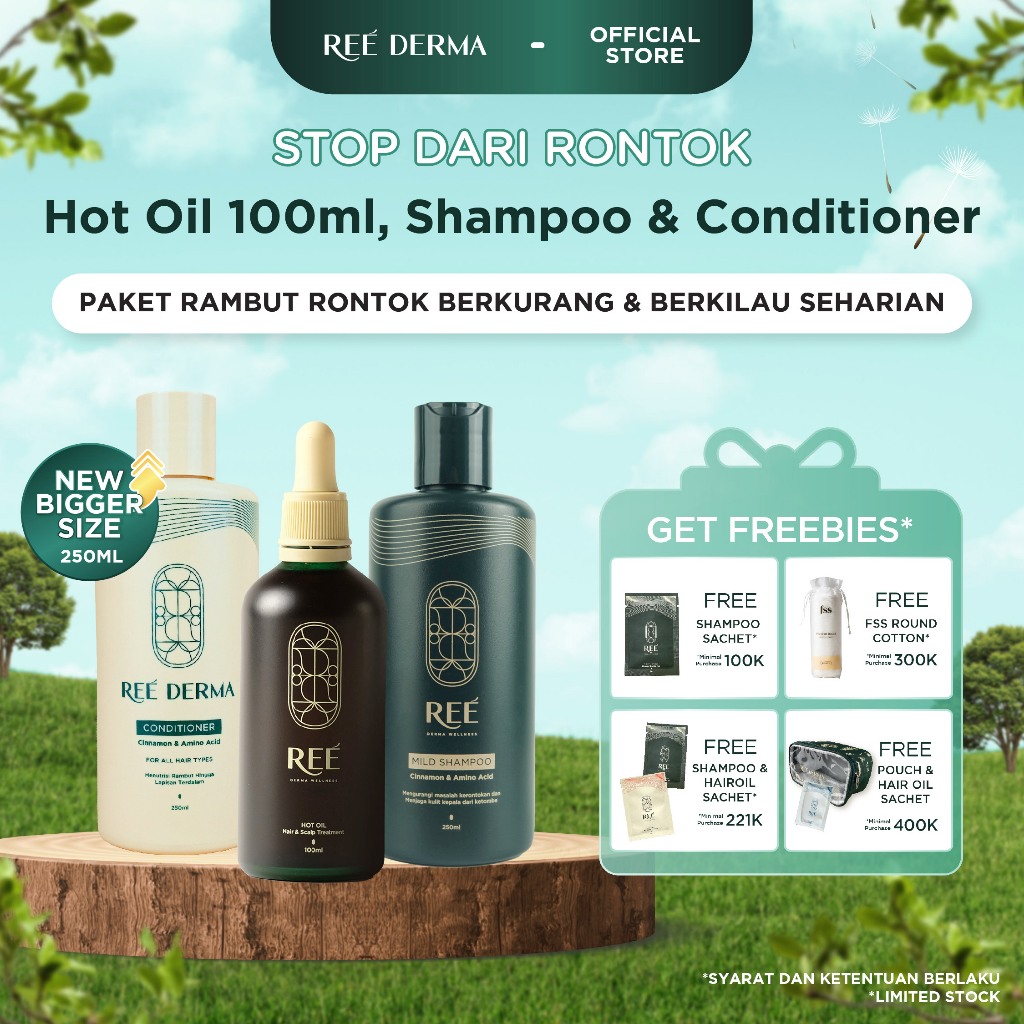 Jual Ree Derma Wellness Bundle Hot Oil, Shampoo, Conditioner|Perawatan ...
