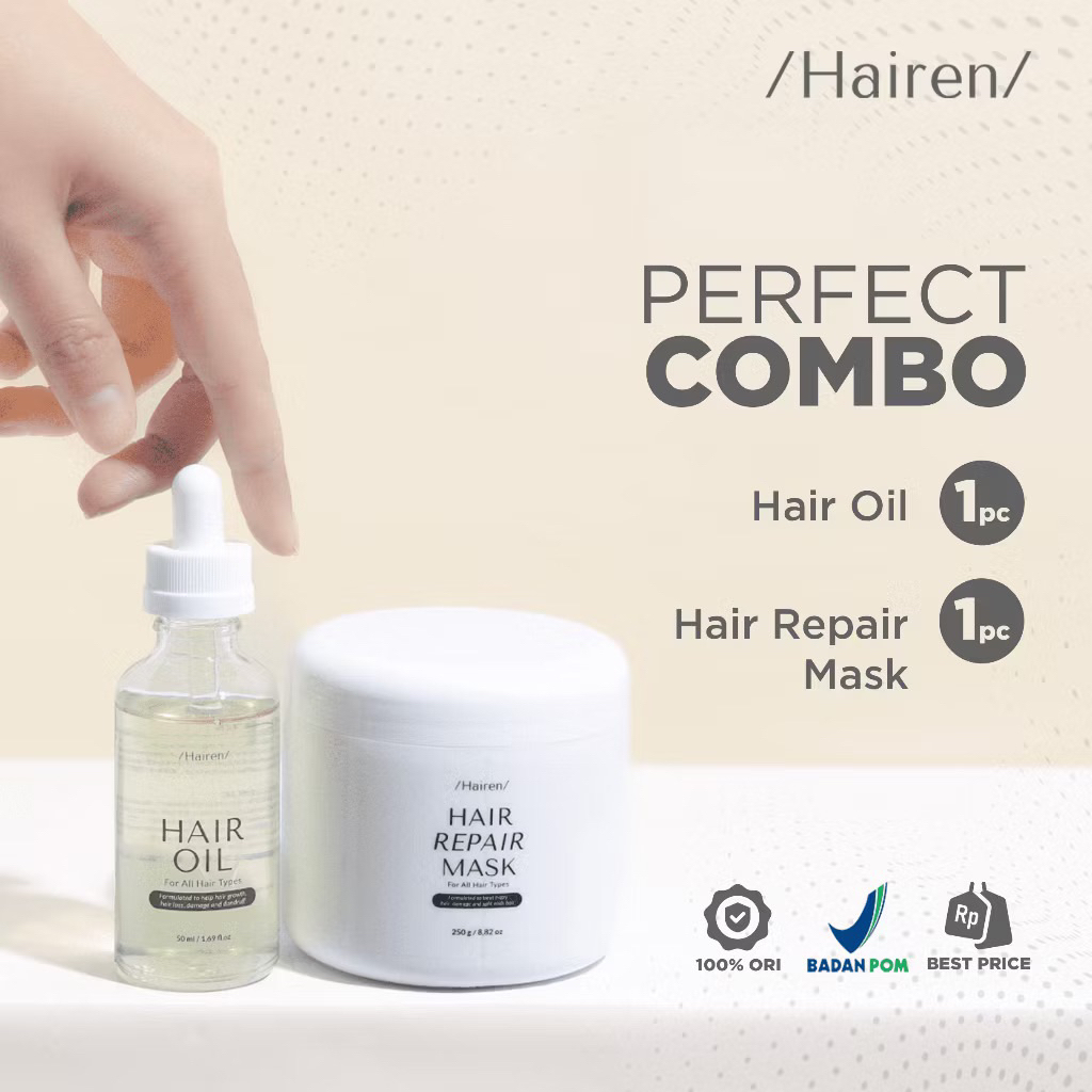 Jual Hairen Hair Oil + Hair Repair Mask BPOM APPROVED | Shopee Indonesia