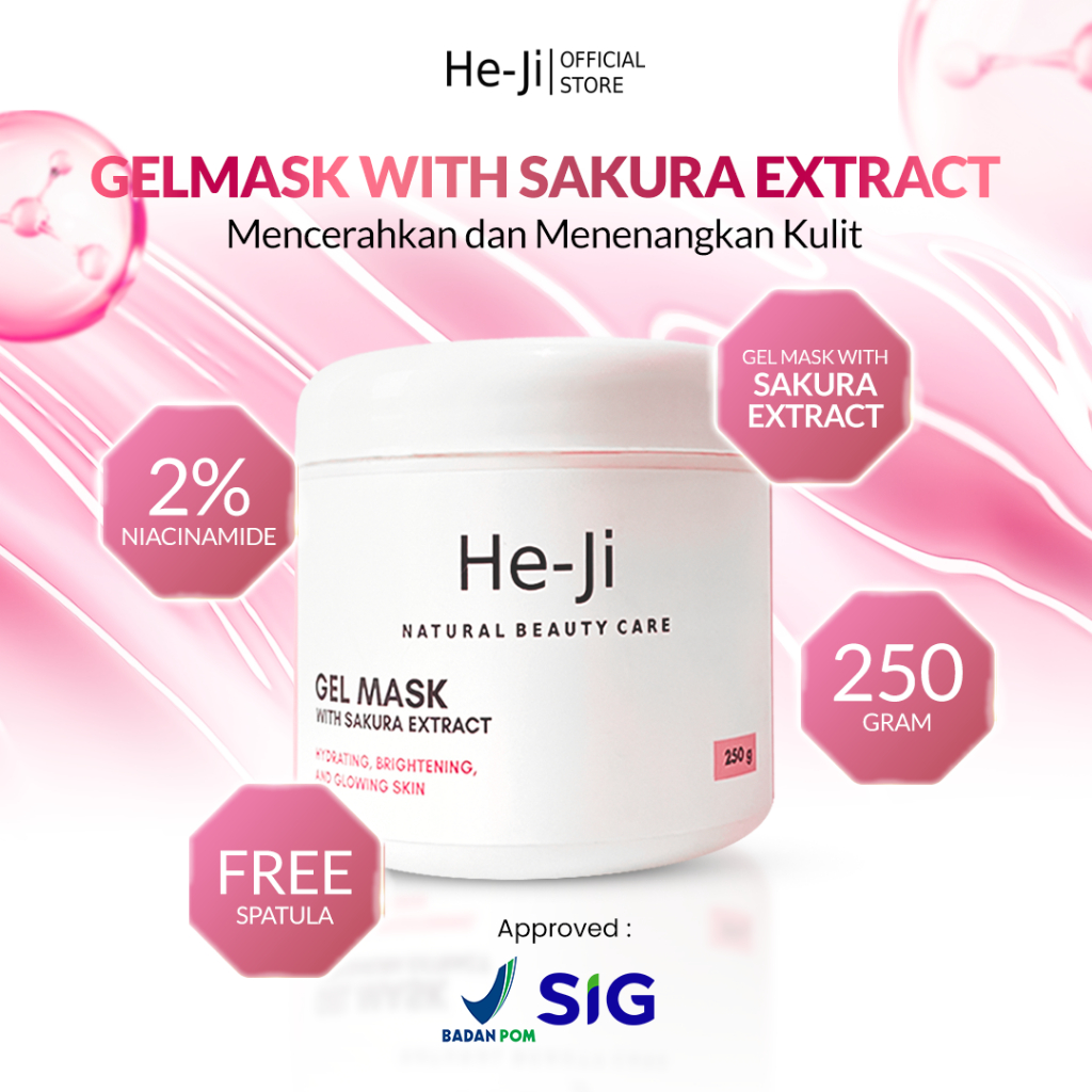 Jual [HE-JI] Gel Mask With Sakura Extract - Masker Gel Wajah ...