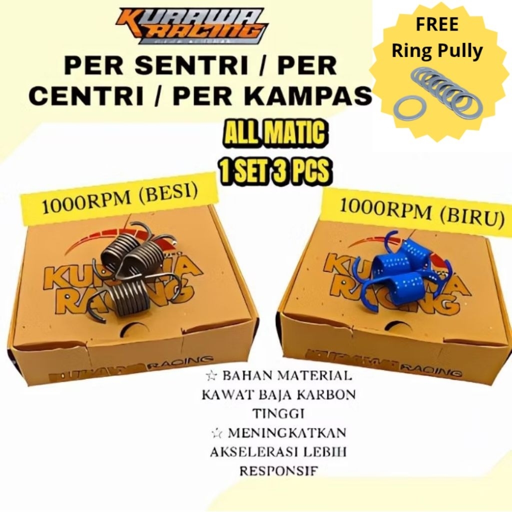 Jual Per Sentri Per Kampas Ganda Kopling 1000 RPM 1SET (3PCS) KURAWA ...