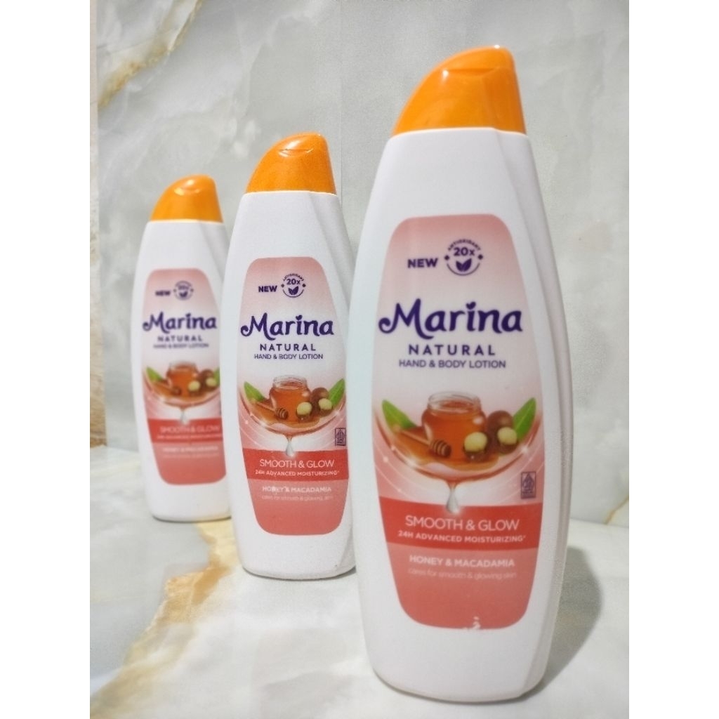 Jual Marina Hand Body Lotion Natural - Smooth & Glow [475 ml / 1 pc ...