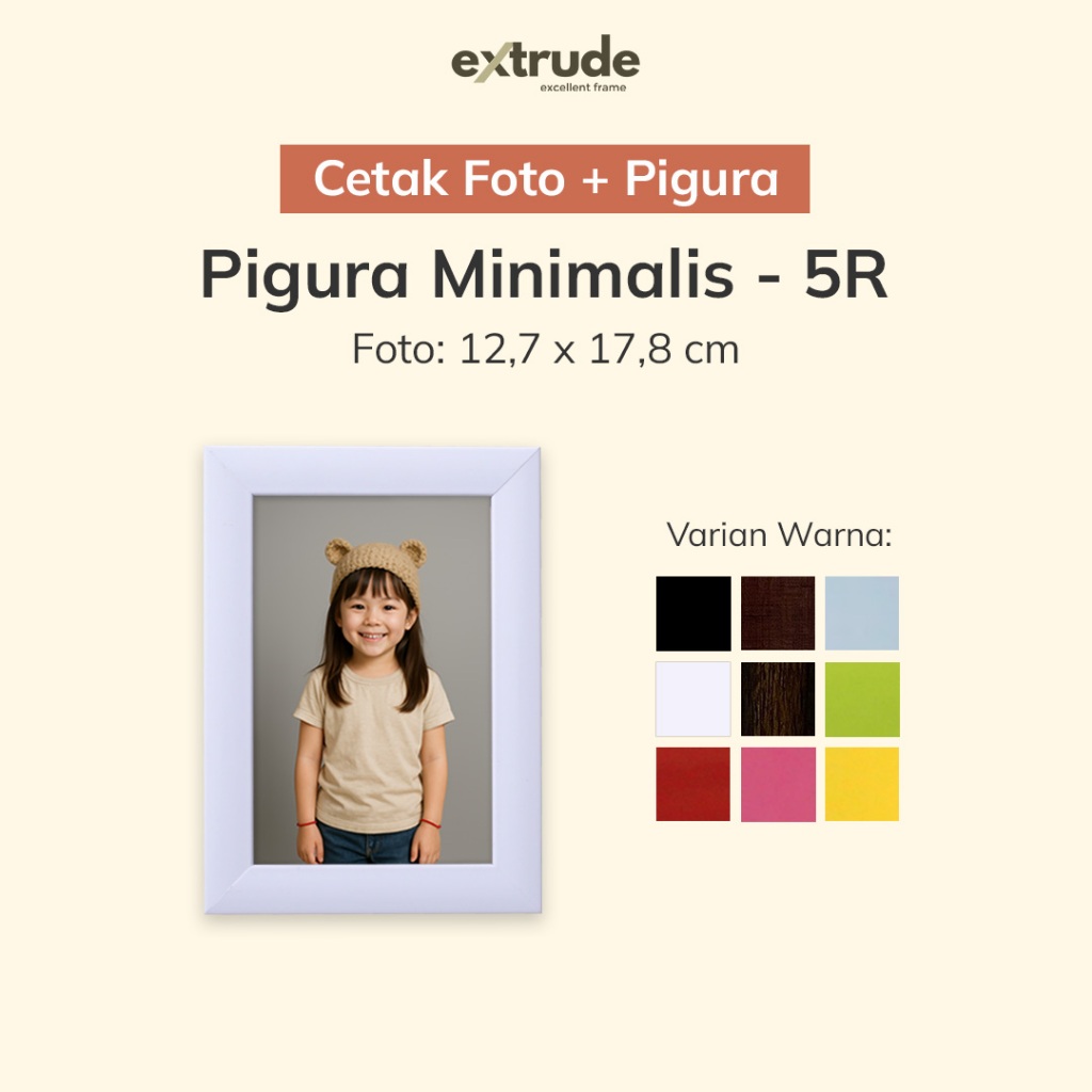 Jual EXTRUDE Paket Cetak Foto + Frame Minimalis 12,7x17,8cm (5R) Pigura ...