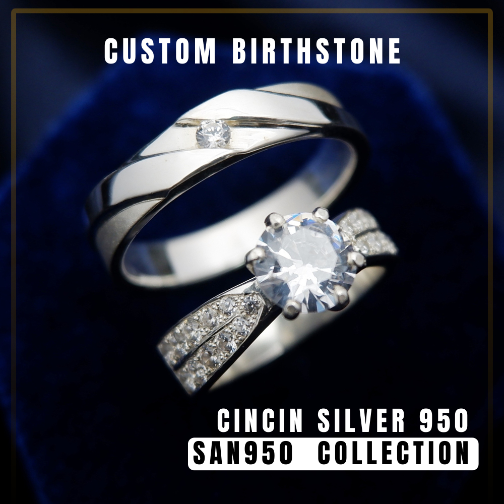 Jual Cincin Nikah Tunangan Couple Silver 950 Palladium Platinum Emas ...