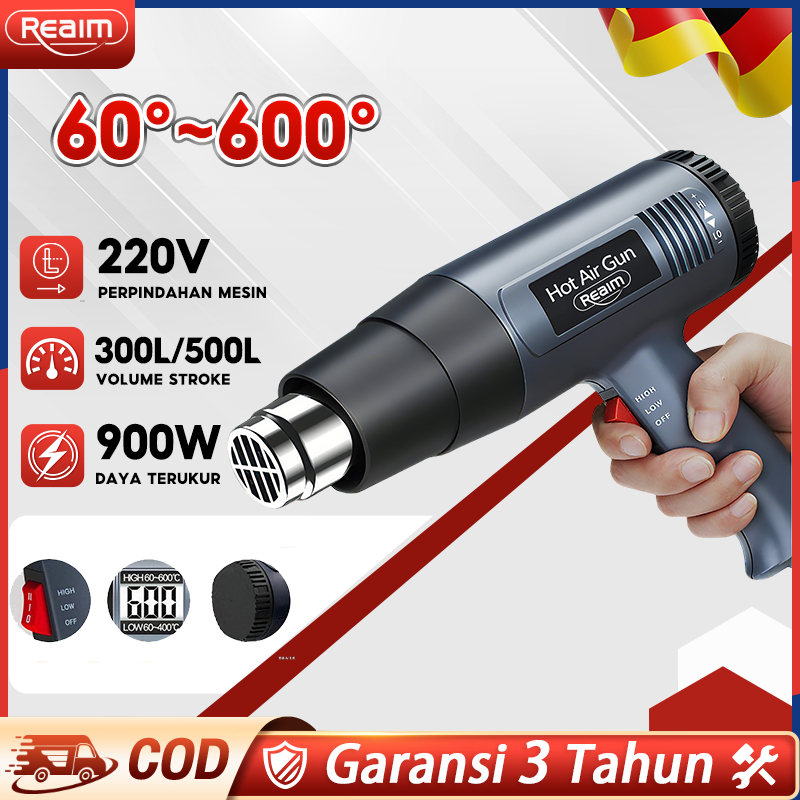 Jual REAIM Hot Air Gun 220V Heat Gun PISTOL PEMANAS Heat Gun Air Mesin Pemanas Pistol Angin ...