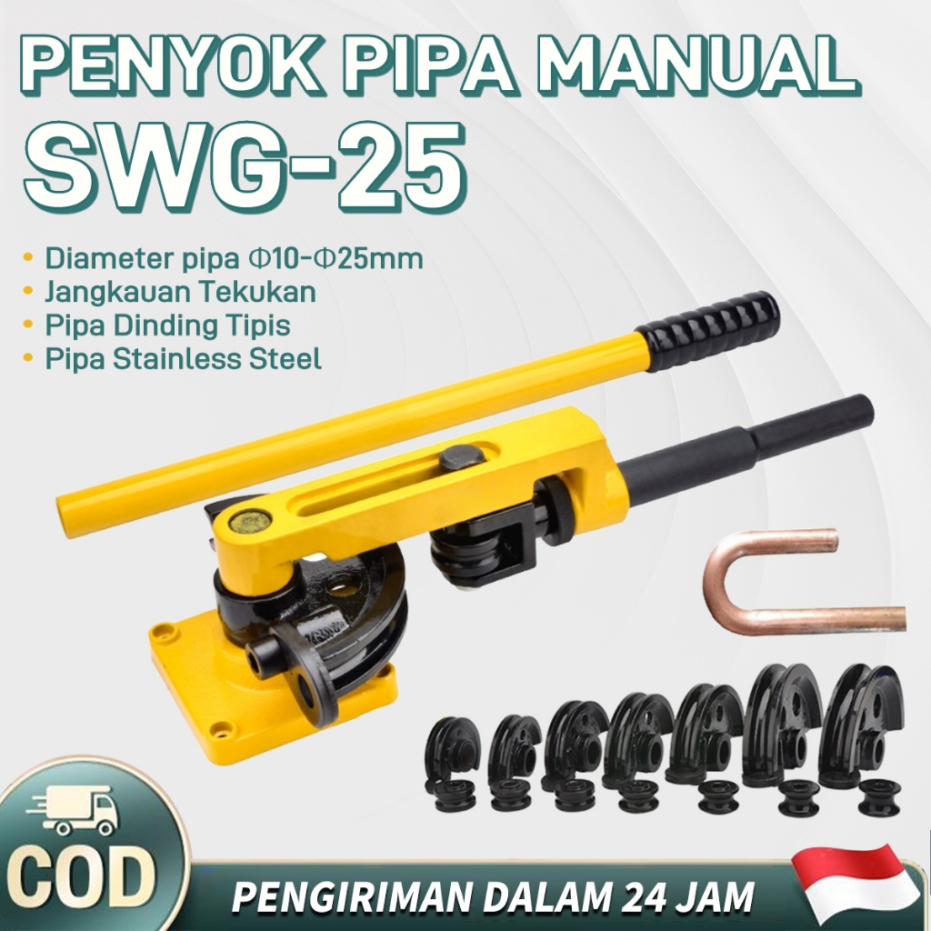 Jual SWG-25S Mesin Bending Pipa Manual 10-25mm Besi/Galvanis/Stainless ...