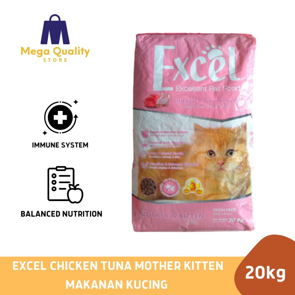 Jual Excel Chicken Tuna Mother Kitten Makanan Kucing Sak 20kg | Shopee ...